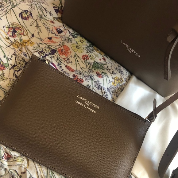 Lancaster | Bags | Lancaster Paris Taupe Crossbody Bucket Bag | Poshmark